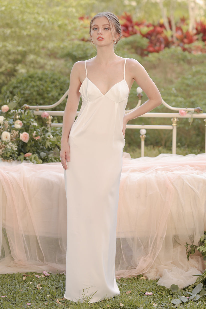 ANITA Strappy Backless Midi Dress (Ivory White Silk Crepe) – Zoo Label